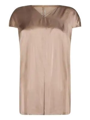 RICK OWENS Rick Owens Short-Sleeve V-Neck Satin Top