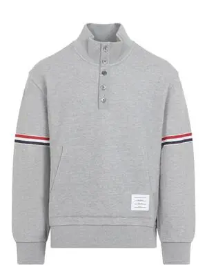 Thom Browne Funnel Neck Pullover - Light Gray