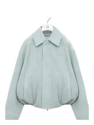 Loewe Loewe Suede Lambskin Drawstring Jacket Blue-grey