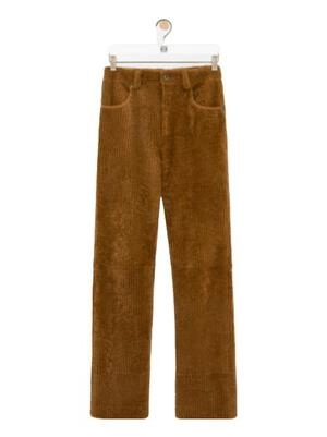 Loewe Shearling Corduroy Trousers - Camel