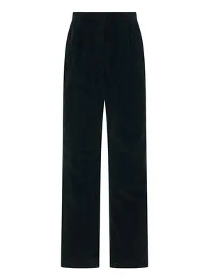 THE ROW Adler Mid-rise Velvet Corduroy Pants - Black