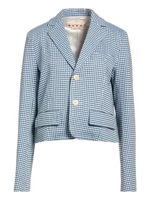 Marni Checked Single-breasted Blazer - Blue