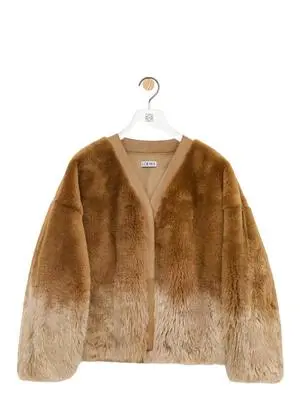 Loewe Shearling Cardigan - Camel