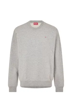 DIESEL® Diesel Crewneck Sweatshirt With Oval D Patch Gray