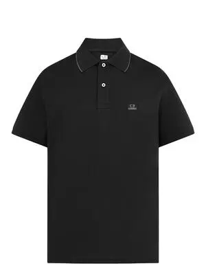 C.P. COMPANY Short Sleeve Tipped Polo Shirt - No