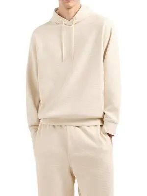 Emporio Armani Textured Longsleeve Hooded Sweatshirt - No