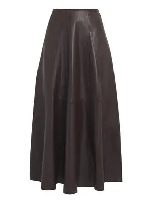 ARMA Lambskin Eleni Maxi Skirt - Brown