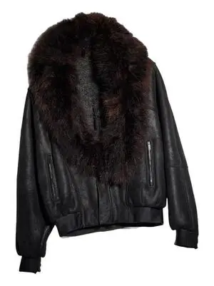 Gucci Fuzzy Collar Bomber Jacket - Black