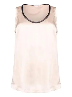 BRUNELLO CUCINELLI Brunello Cucinelli Sleeveless Crew-Neck Embellished Top