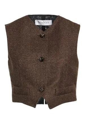 Max Mara Two-tone Wool Waistcoat - Brown