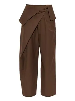 Loewe Draped Wool Trousers - Brown