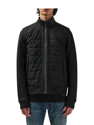 PAUL SMITH PS By Paul Smith Mixed-Fabric Stand Collar Jacket