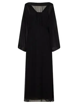 Saloni Yuki Layered Organza And Silk Maxi Dress - Black