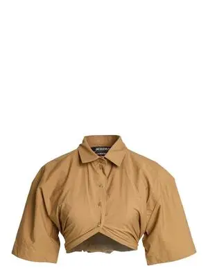 Jacquemus Cropped Shirt - Camel