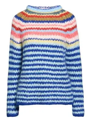 Max Mara Striped Crew Neck Pullover - Blue