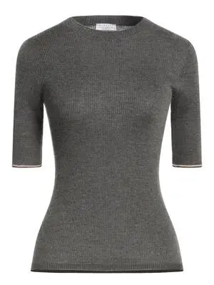 Brunello Cucinelli Metallic Lightweight Knit T-shirt - Grey