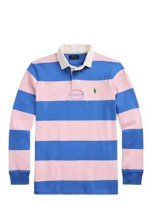Polo Ralph Lauren Widestripe Longsleeve Rugby Polo Shirt - Blue
