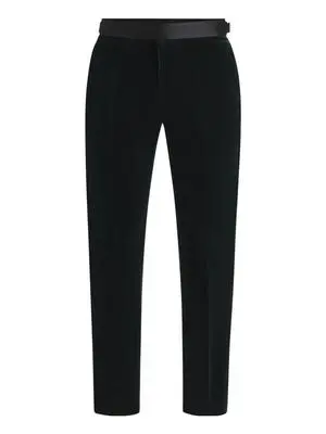 Hugo Boss Velvet Tailored Cropped Trousers - Black
