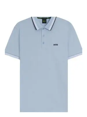 Hugo Boss Paddy Polo Shirt With Contrast Tipping - Blue