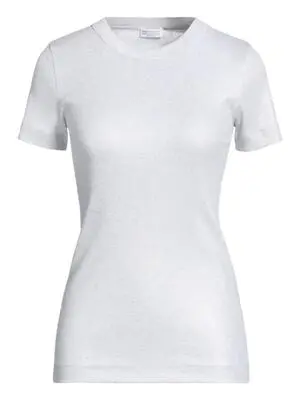 Brunello Cucinelli Ribbed T-shirt With Metallic Sheen - Grey
