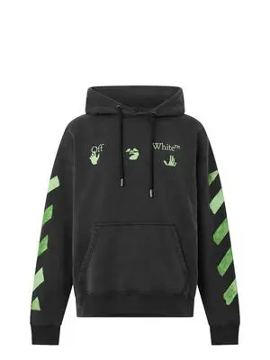 Off-White Printed Hooded Sweatshirt - Black