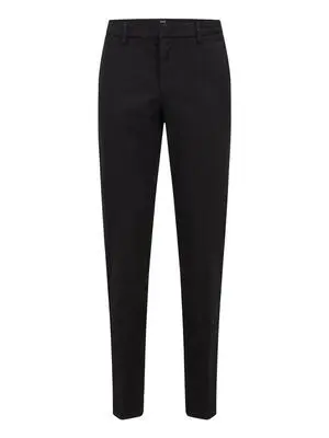 Hugo Boss Slim Straight Cropped Trousers - Black