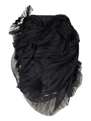 PAULINE DUJANCOURT Ruched Tulle Knee-length Skirt - Black