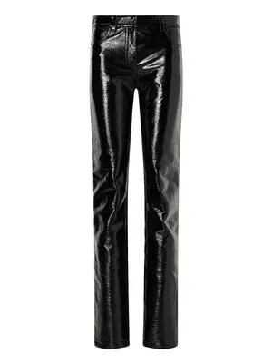 COURREGES Cotton-blend Vinyl Straight-leg Pants - Black