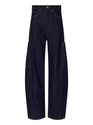 JAMIE HALLER The Baggy Painter Barrel-leg Jeans - Blue
