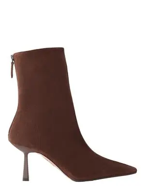 AQUAZZURA Sentier 75 Suede Ankle Boots - Brown