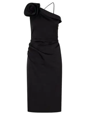 MAGDA BUTRYM MAGDA BUTRYM One-Shoulder Appliquéd Gathered Midi Dress