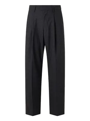 Nn07 Straight-leg Pleated Pinstriped Woven Trousers - Gray