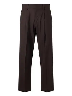Nn07 Kay 10037 Straight-leg Pleated Woven Trousers - Brown