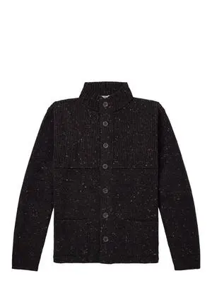 Inis Meáin Storm Merino Wool And Cashmere-blend Cardigan - Brown