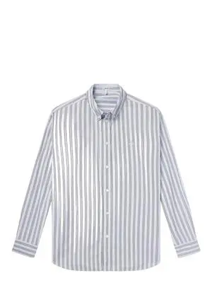 Loewe Striped Cotton-poplin Shirt - Blue