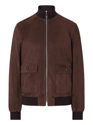VALSTAR Reversible Suede Bomber Jacket - Blue
