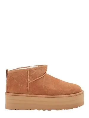 UGG UGG Classic Ultra Mini Platform Suede Boots Brown