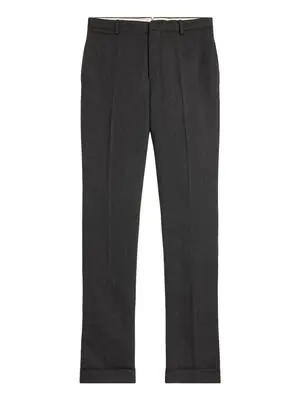 Ralph Lauren Slim Fit Jaspé Herringbone Suit Trousers - Charcoal