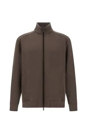Paul & Shark Active Fleece Cotton Zip-Up Sweatshirt Pepper