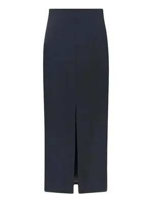 Paul & Shark Tech Wool Pencil Skirt With Slit - Dama Blue