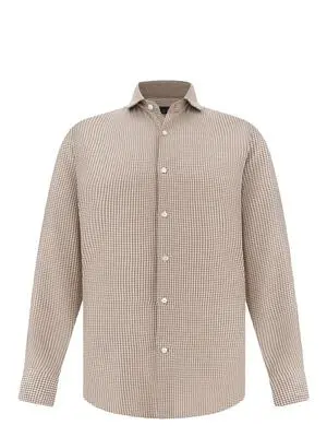 PAUL & SHARK X-Soft Cotton Flannel Shirt With Houndstooth Pattern
