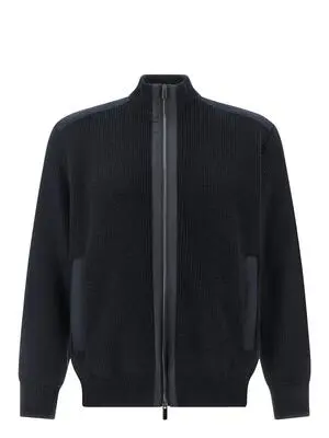 PAUL & SHARK Paul & Shark Zip-Up Cardigan In Cool Touch Wool With Typhoon® Re-4x4 Stretch Details