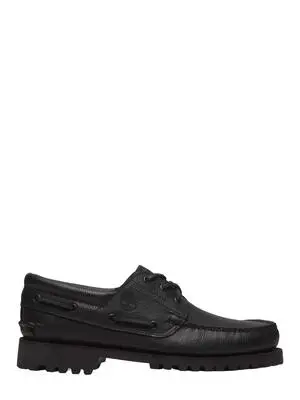 Timberland TIMBERLAND Authentic 3-Eye Lug Full-Grain Leather Boat Shoes Black