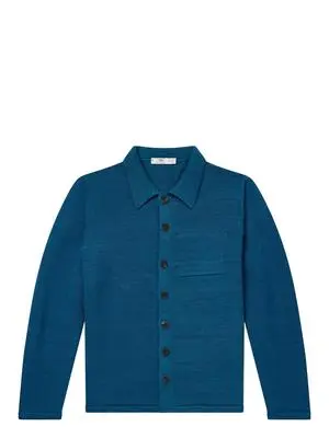 Inis Meáin Merino Wool And Linen-blend Cardigan - Blue