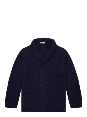 Inis Meáin Wool And Cashmere-blend Shawl Collar Cardigan - Blue