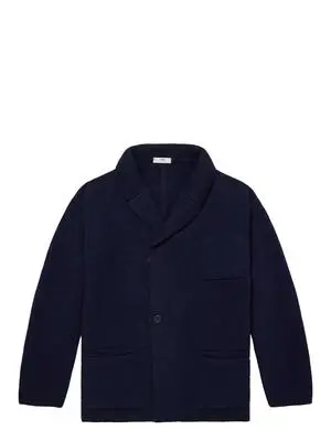 Inis Meáin Wool And Cashmere-blend Shawl Collar Cardigan - Navy