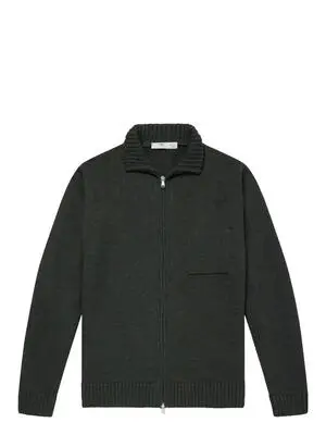 Inis Meáin Wool And Linen-blend Cardigan - Green