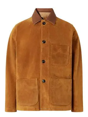 FORTELA Montana Suede Jacket With Leather Trim - Brown