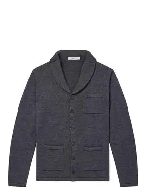 Inis Meáin Merino Wool And Linen-blend Cardigan - Gray