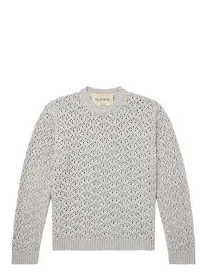 Valentino Garavani Wool And Cashmere-blend Sweater - Gray